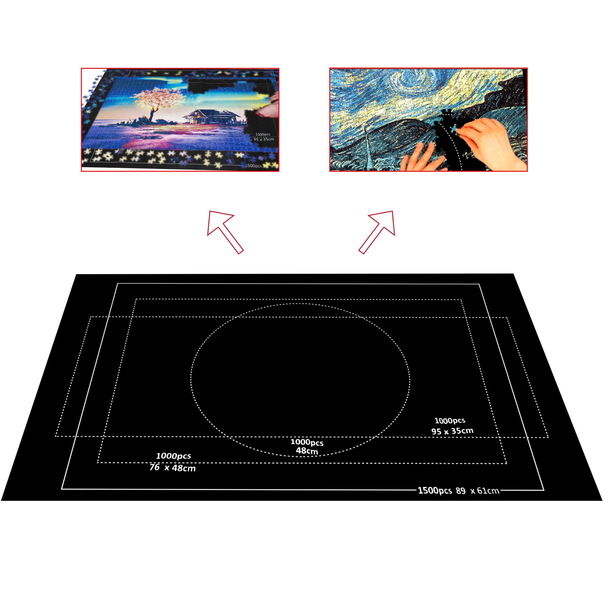 Puzzle Mat Roll Up with Guiding Lines for 1000 1500 Pieces - Walmart.com