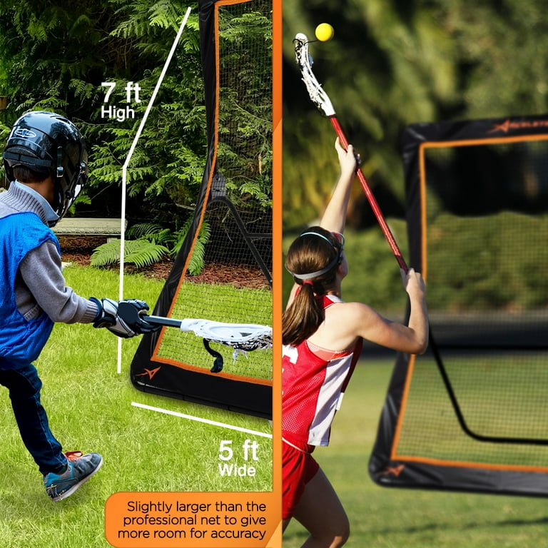 Lacrosse Net 4' Lacrosse Bounce Back Rebounder Pitch Back Ball Return ...