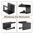 Wall Mounted Adhesive Toilet Paper Holder With Phone Shelf Rustproof