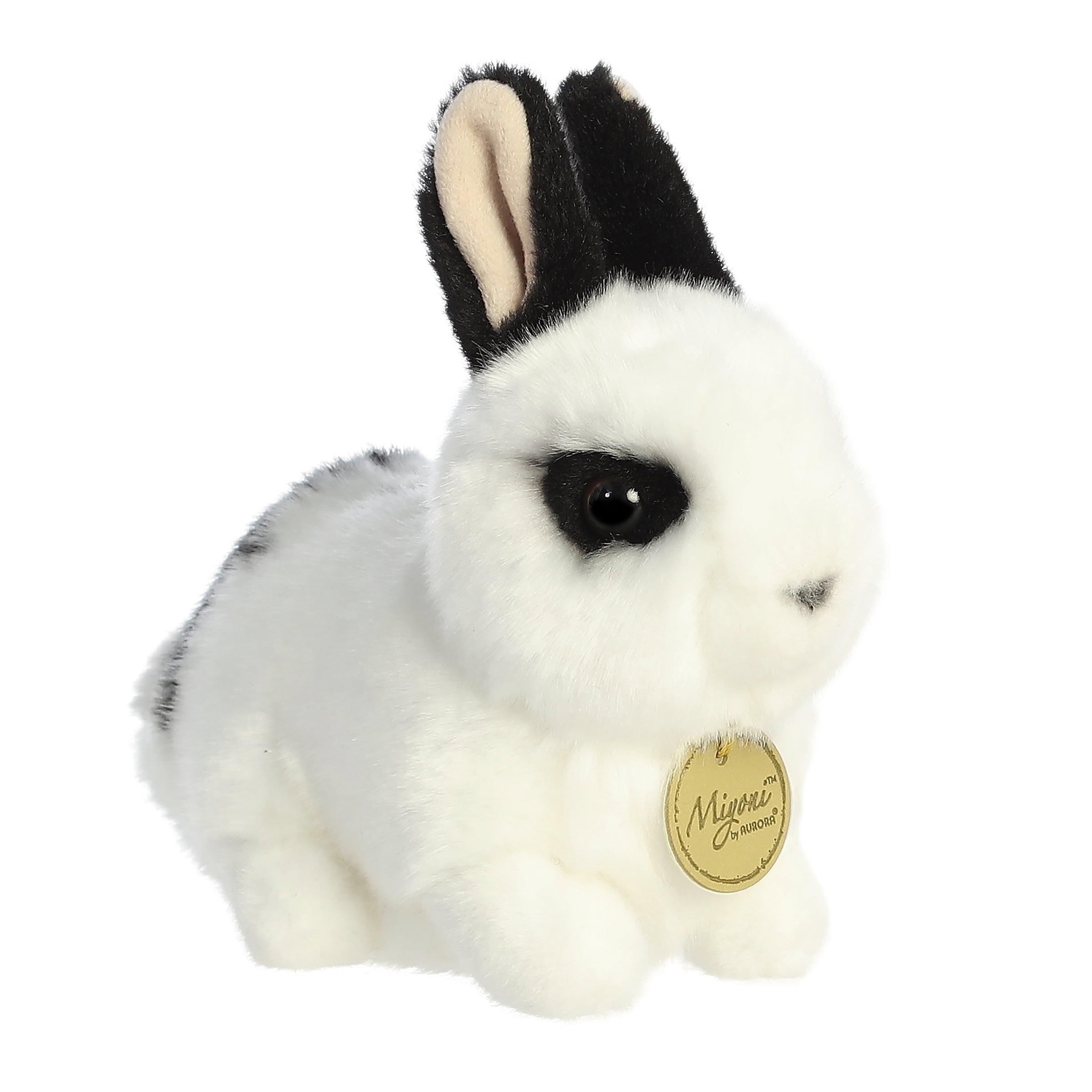 Aurora - Miyoni - 8" Black And White Rex Rabbit Plush - Walmart.com