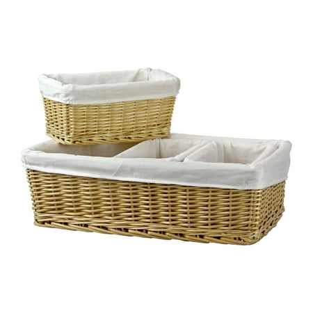 Willow Baskets with Fabric Lining, Set of 4 - Walmart.com - Walmart.com