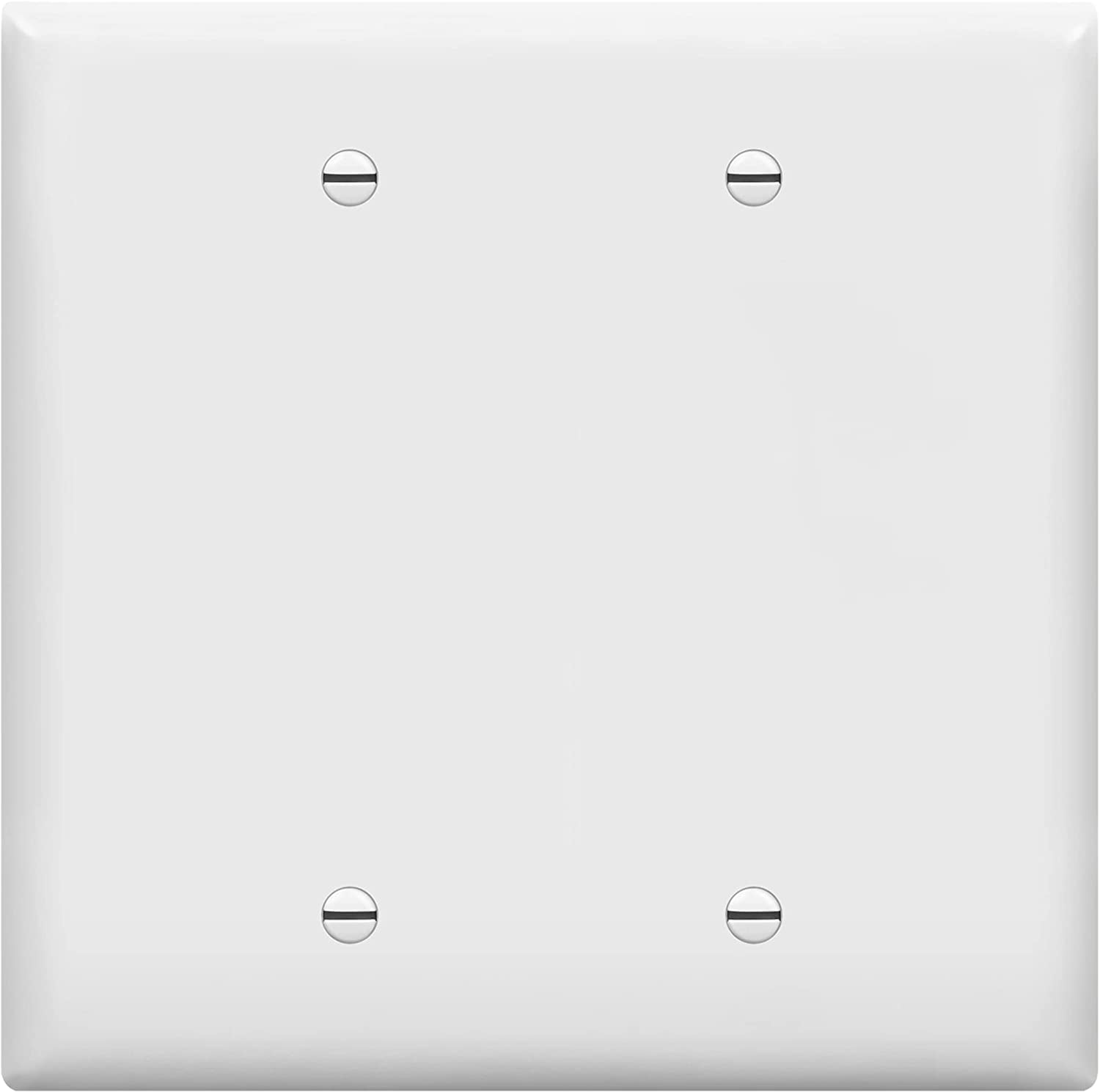 ENERLITES Blank Device Wall Plate, 2-Gang, Mid-Size, Unbreakable ...