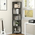 DWVO 6-Tier Industrial Corner Shelf Freestanding Corner Bookcase ...