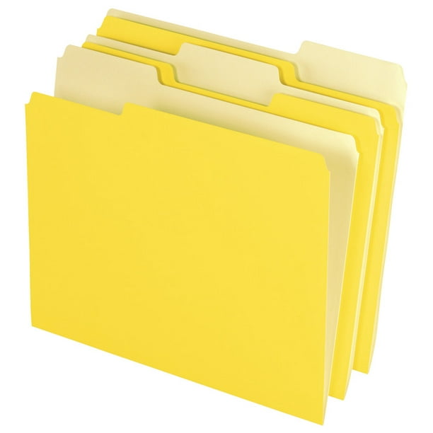 Pendaflex Two-Tone File Folder, Letter Size, 1/3 Cut Tabs, Yellow, Pack ...