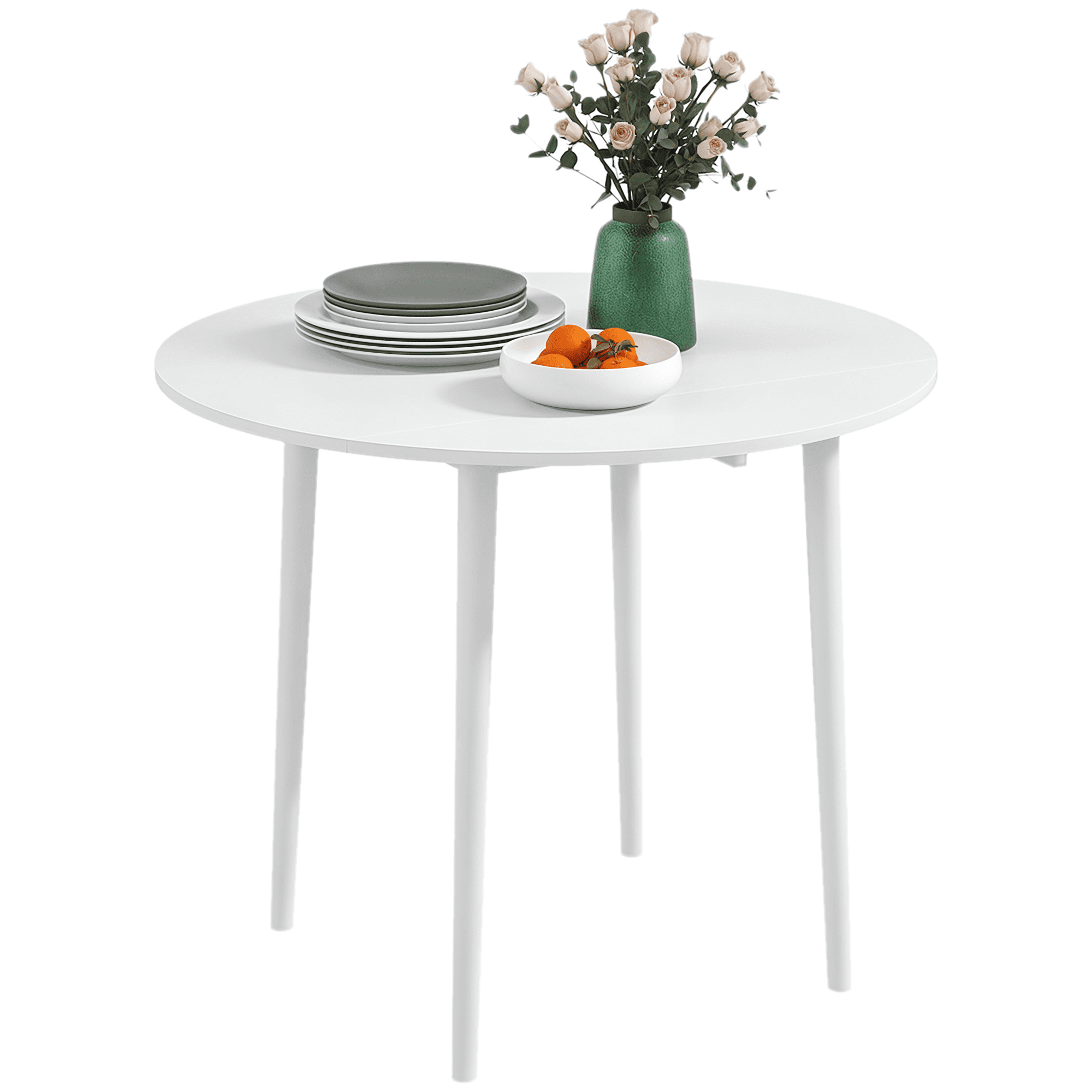 Click here for Homcom Foldable Dining Table  Round Drop Leaf Tabl... prices