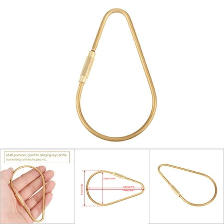 Keychain Hook, Brass Mini Lock Hooks D Shape Small Keychain Carabiners ...