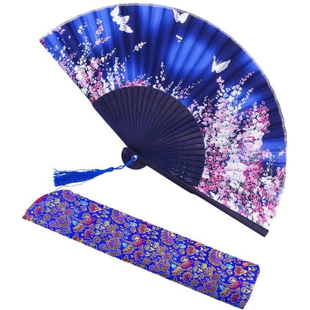 IUIT Hand Held Folding Fans-Silk Bamboo Folding Fans for Women witIUIT ...