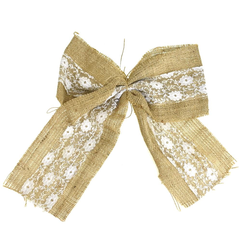Burlap Jute Bow Christmas Ribbon, Natural, 5-Inch - Walmart.com