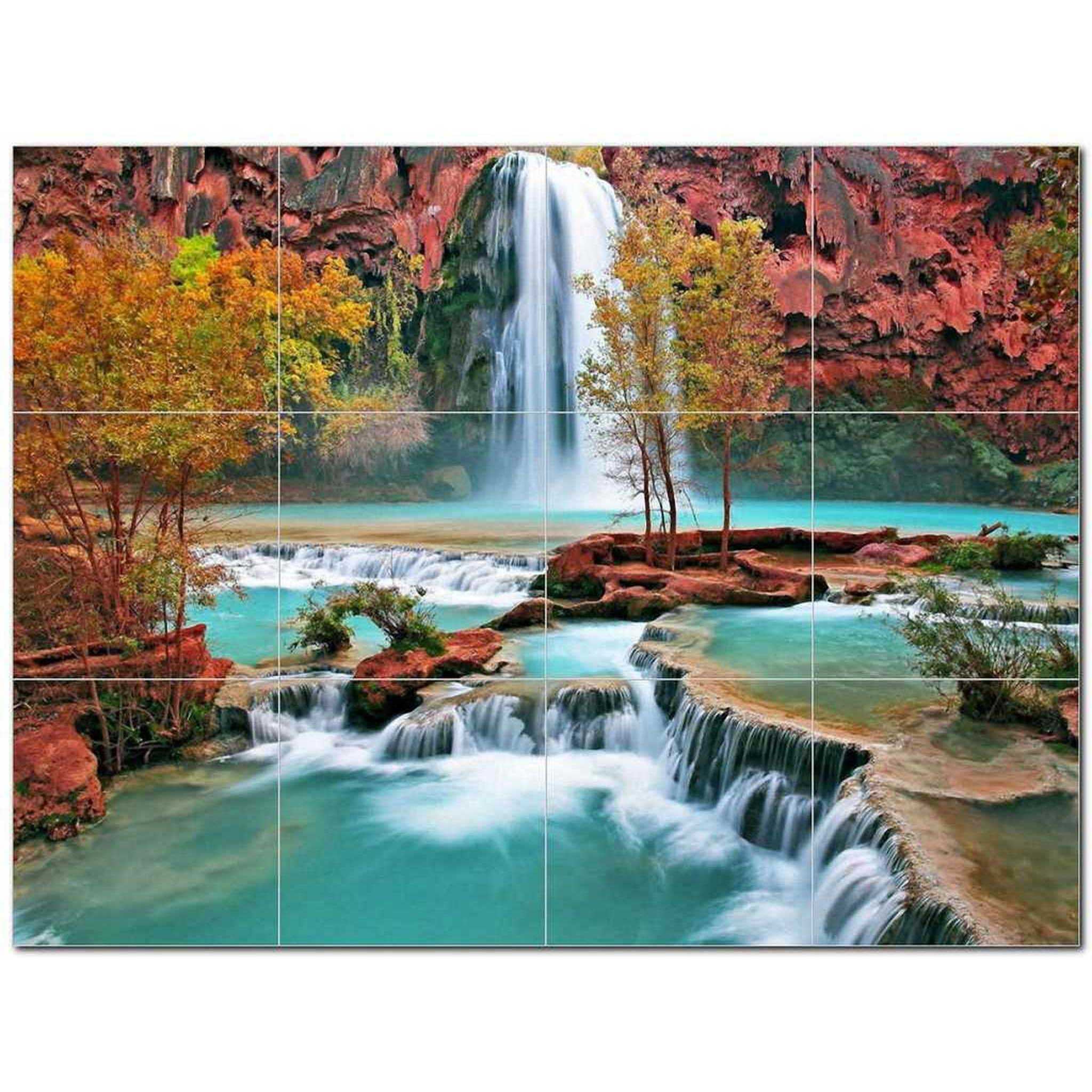 Waterfall Photo Ceramic Tile Mural Kitchen Backsplash Bathroom Shower ...