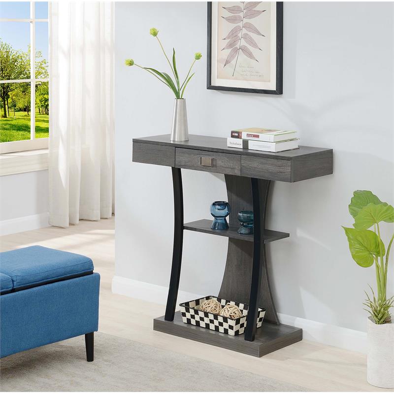 Pemberly Row Transitional Console Table in Gray Wood Finish - Walmart.com