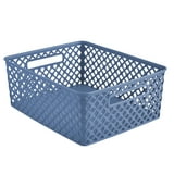 Mainstays Medium Blue Decorative Storage Basket - Walmart.com