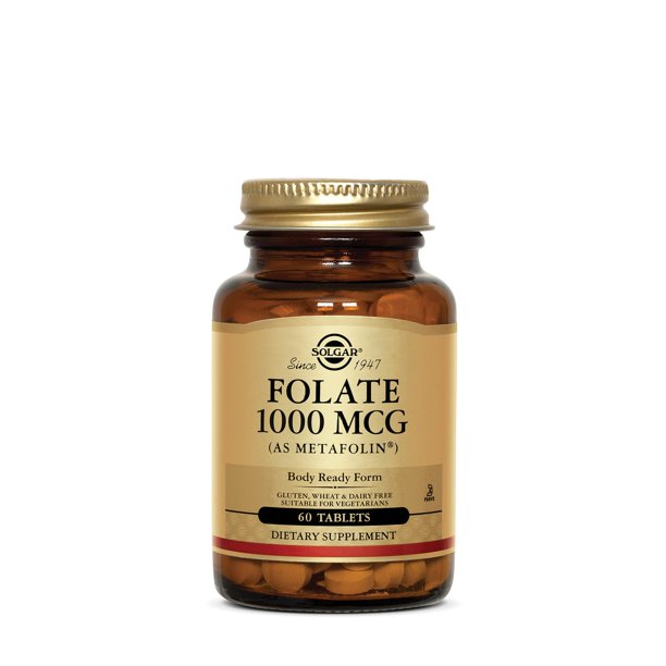 Solgar folate 1000 mcg (as metafolin) tablets, 60 ct - Walmart.com