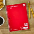 Pen + Gear Wide Ruled 3-Subject Notebook, 8" x 10.5", Red, 120 Sheets ...