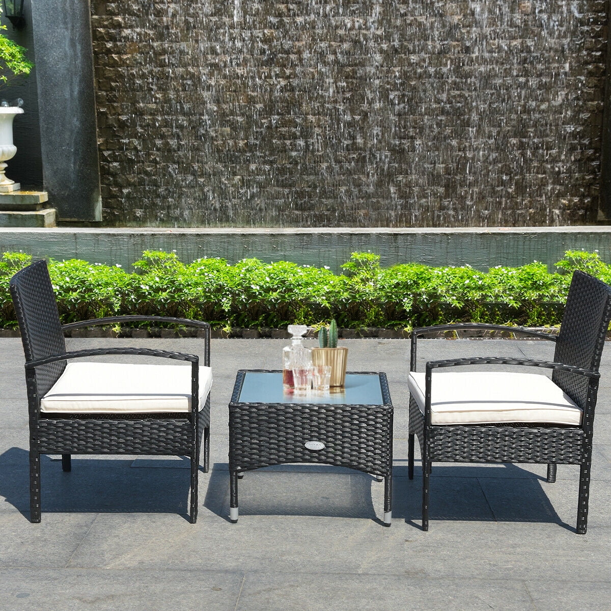 Click here for Patiojoy 3pcs Wicker Rattan Furniture Patio Coffee... prices