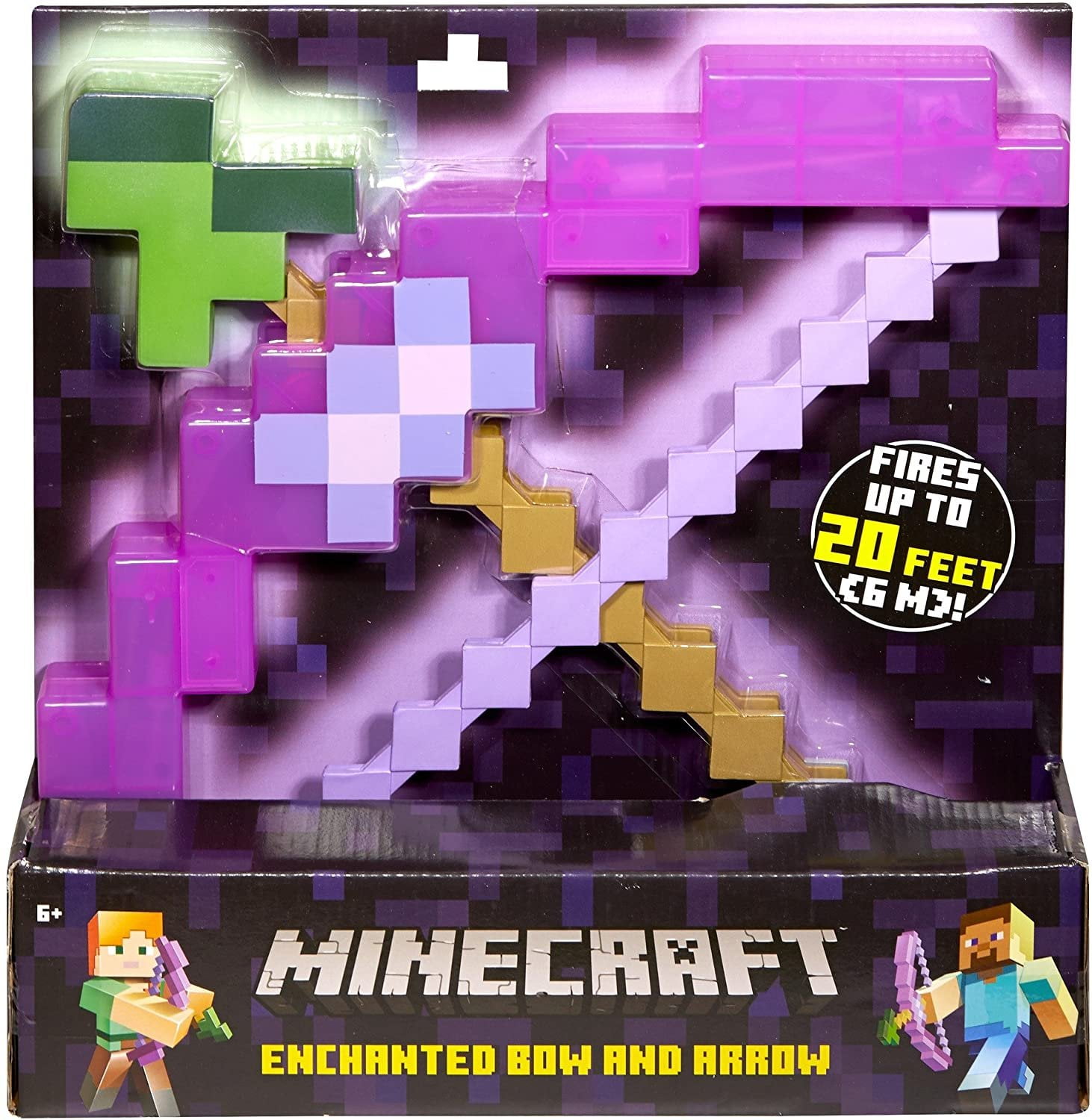Minecraft Enchanted Bow with Potion-Tip Arrow by Mattel Fires 20 Ft ...