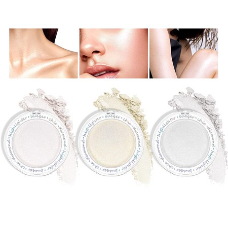 3 Colors Face Highlighter Powder Palette, Highlighter Contouring Makeup ...