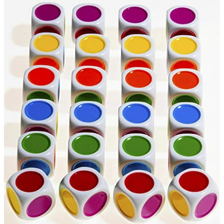 Color Dot, 6-Sided Novelty Dice _ Bundle of 24 Identical Dice | Walmart ...