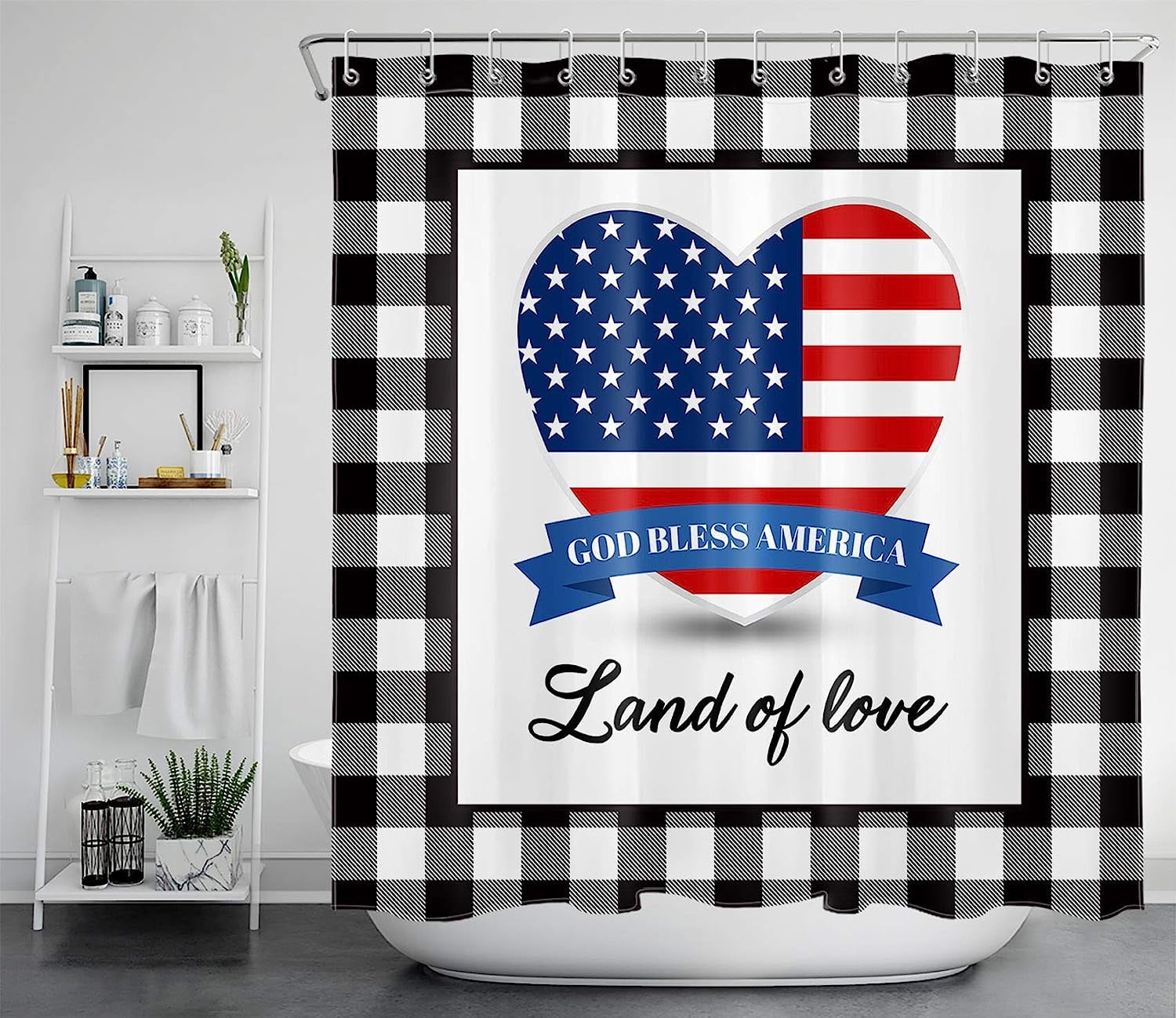 Sonernt 4th Of July Independence Day Patriotic Shower Curtain American