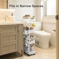 Slim Storage Cart with Wheels, 4 Tier Bathroom Storage Organizer ...