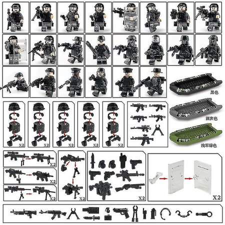 City Special Police Gas Mask Assault Rifle Military Dagger Rubber ...
