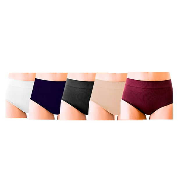 Kit 5 Pantys sin Costuras Control en Abdomen y Cintura 5 Colores XG I Love Shape 1006 | Walmart ...