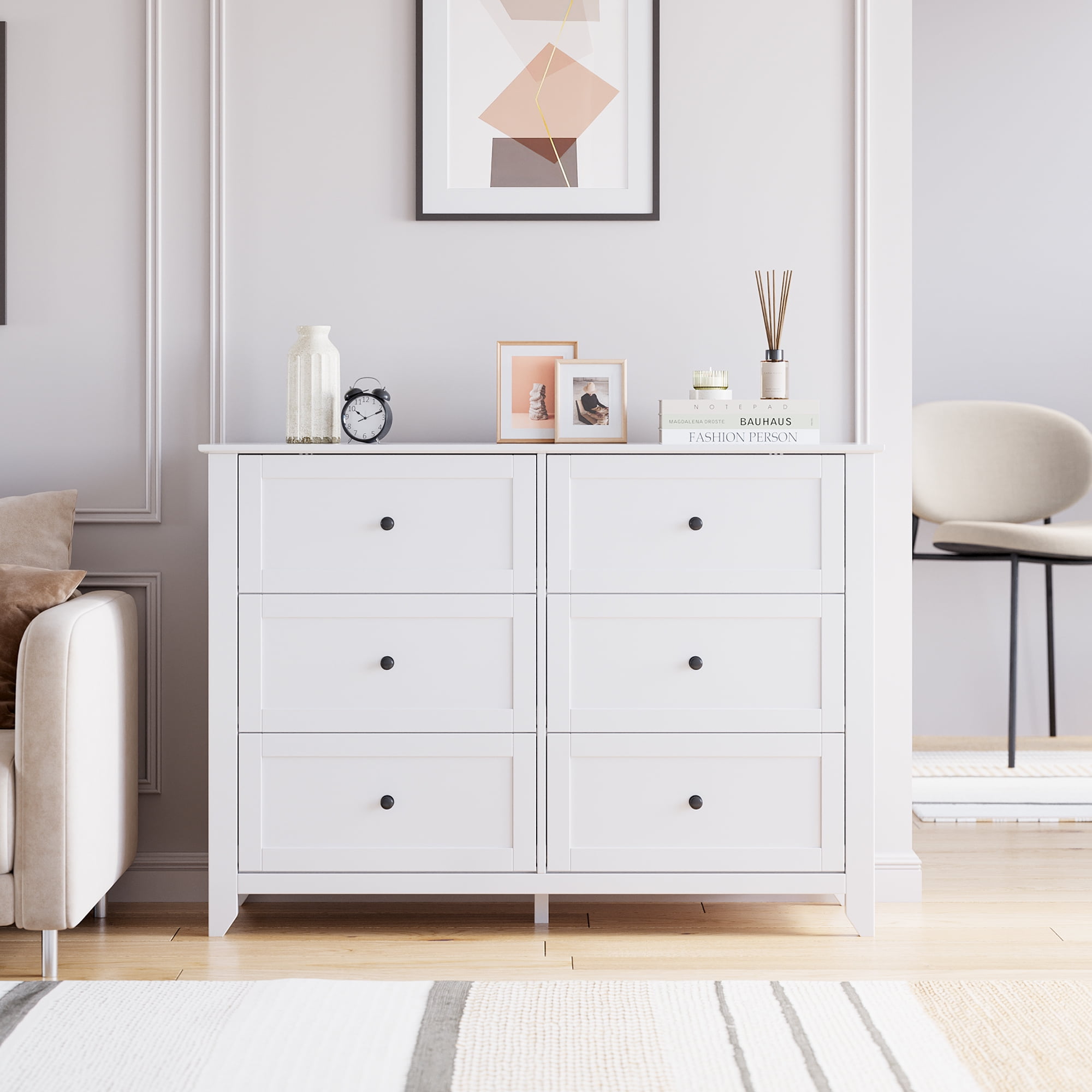 Click here for Naleesysca 6 Drawer Dresser For Bedroom  Wooden Dr... prices