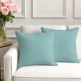 Aqua Pillow Covers Set of 2, Natural Solid Color Organic Mottling ...