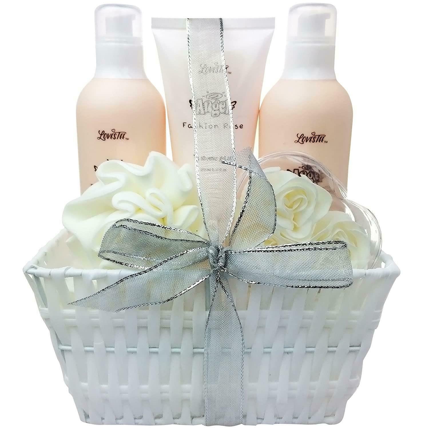 Bath And Body Rose Spa Bath Gift Baskets For Women Girls Birthday Party