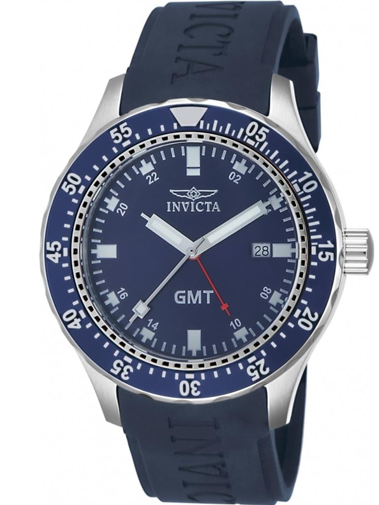 Invicta Men's Specialty Blue Polyurethane Band Steel Case Flame-Fusion ...