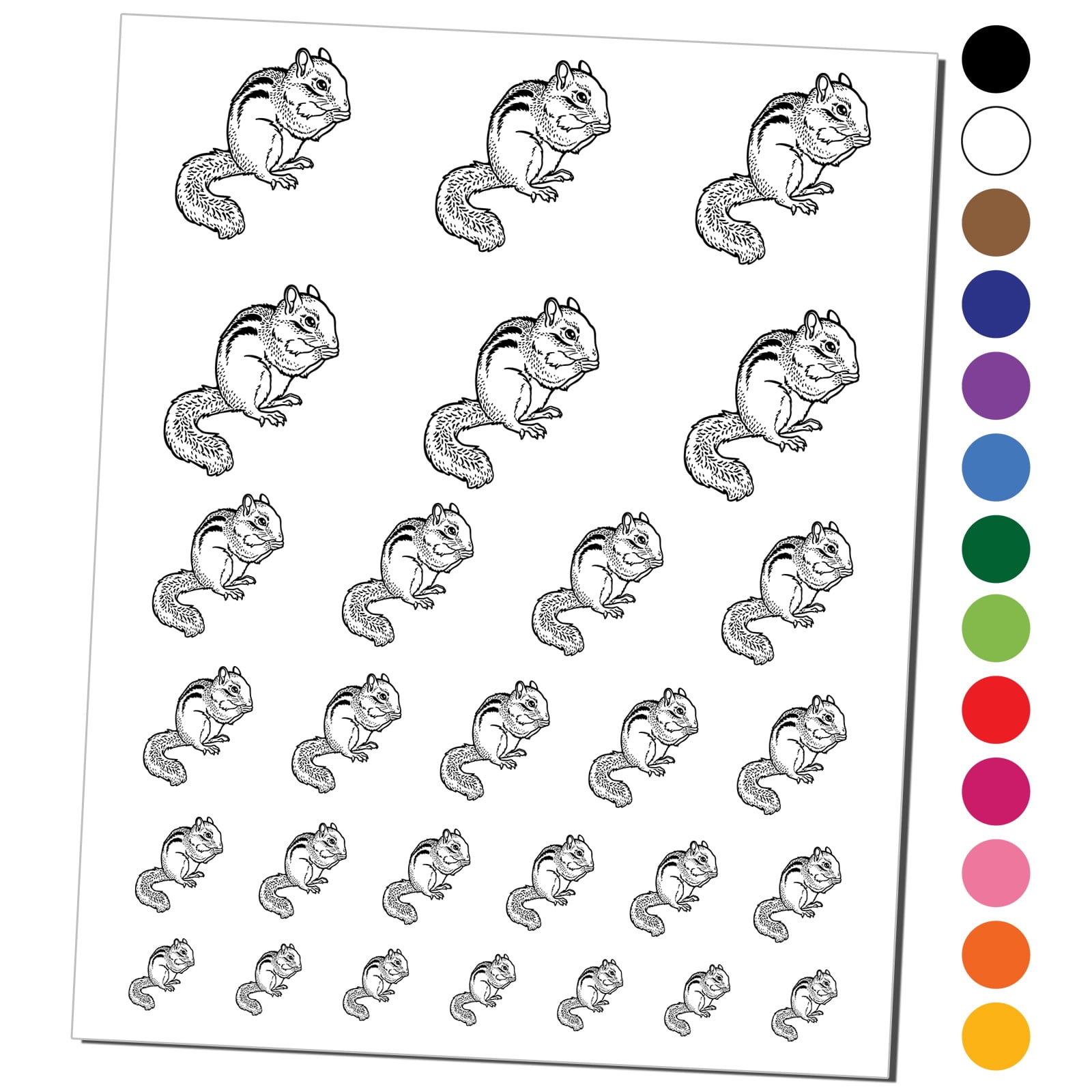 Nibbling Chipmunk Water Resistant Temporary Tattoo Set Fake Body Art ...