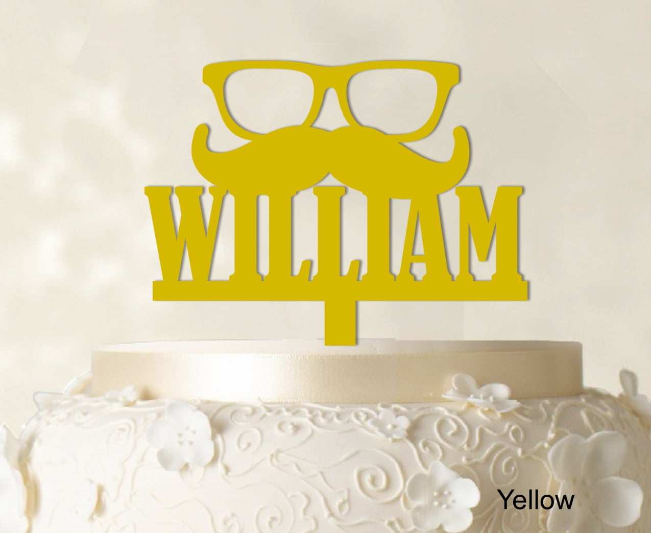 "Personalized Name Cake Topper Personalized Yellow Cake Topper Color ...