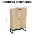 Oubayajia Modern Shoe Storage Cabinet, Wood Shoe Rack Organizer with 2 ...