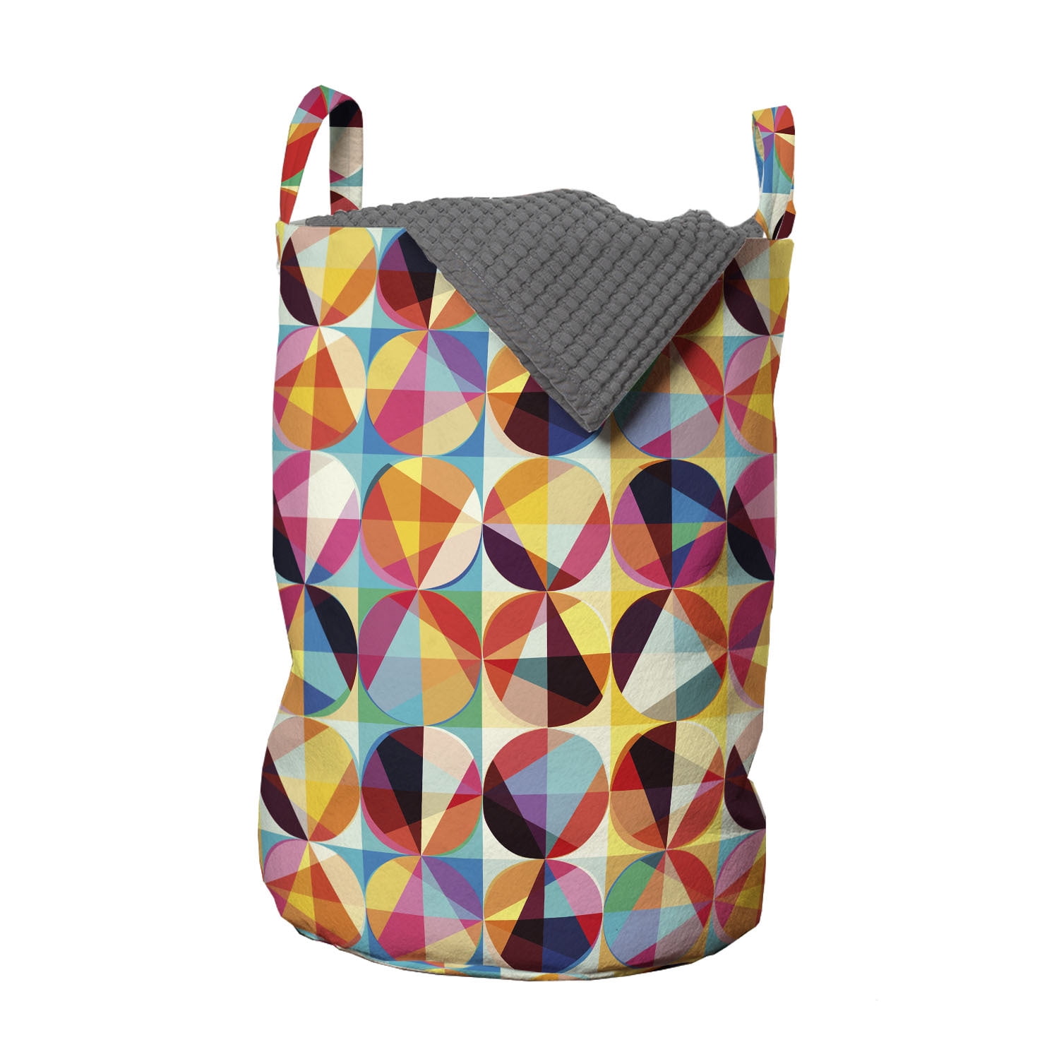 Geometric Laundry Bag, Vintage Style Triangular Shapes Forming ...