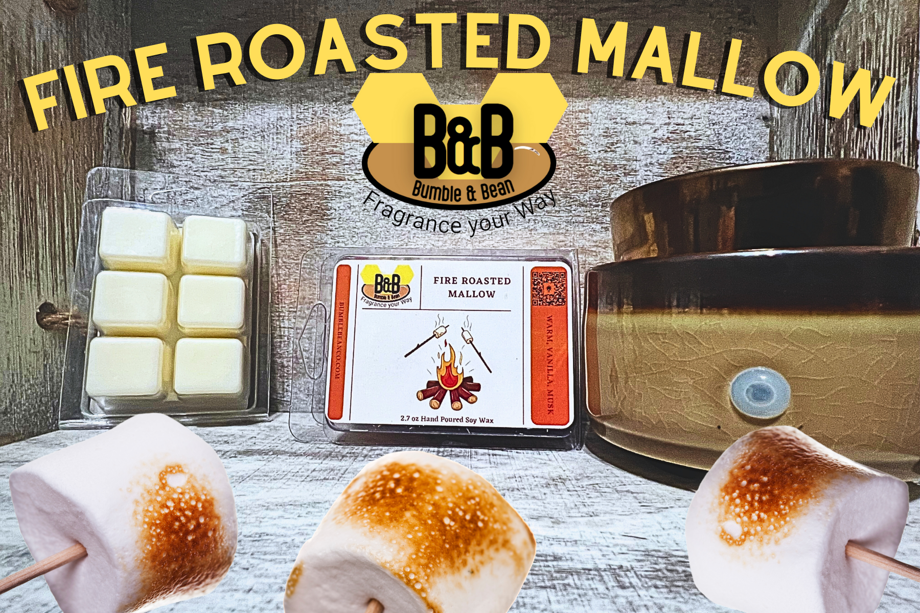 Fire Roasted Mallow Soy Wax Melt Dye Free - Walmart.com