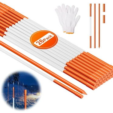 Driveway Markers, Reflective Snow Stakes, Plow Stakes,1/4" Thick X ...