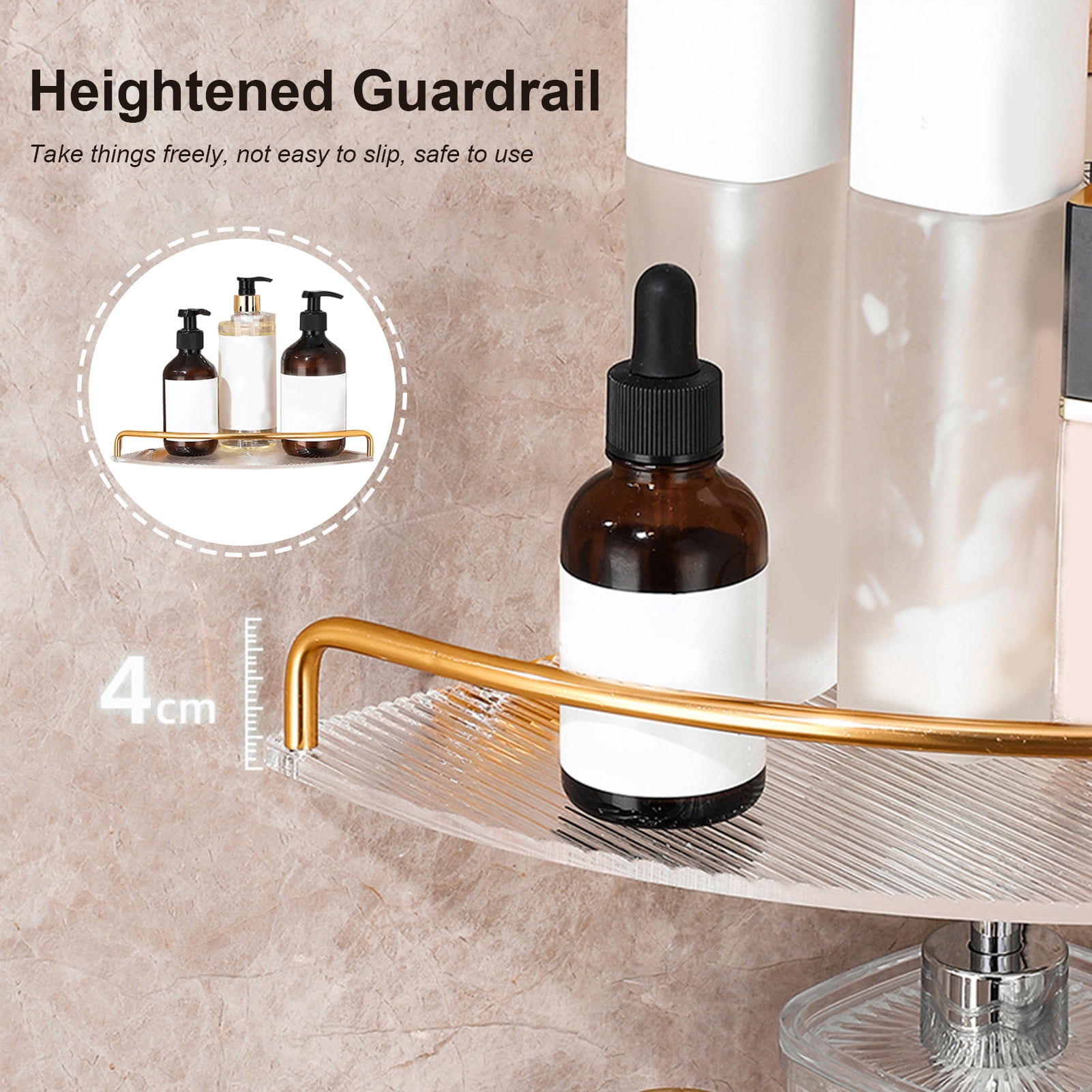 Hesroicy Stylish Golden Floating Shelf with Towel Bar - Rust-Proof ...