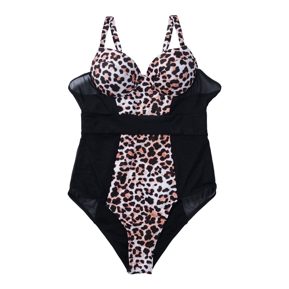 Ladies Summer Stylish Leopard Print One-piece Swimsuit Adults Women ...