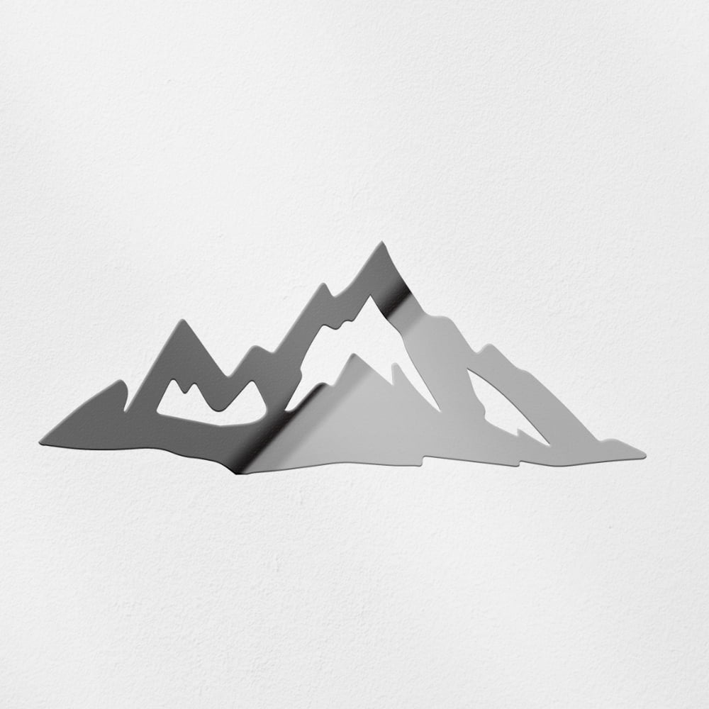 Transparent Decal Stickers Of Mountain (Metallic Silver) Premium ...