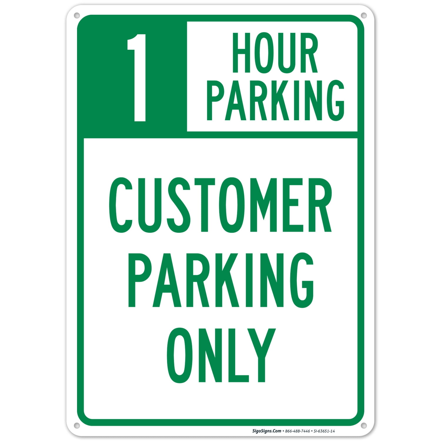 1 Hour Parking Customer Parking Only Sign, - Walmart.com