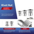 CERPXFF-125Pcs Rivet Nut M3 Stainless Steel 304 Flat Head Rivnut ...