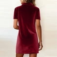 Feancey Velvet Dress Women Elegant Short Sleeve Cocktail Mini Dresses ...