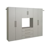 Prepac HangUps 90" Storage Cabinet Set G, 4 Pieces, Light Gray ...