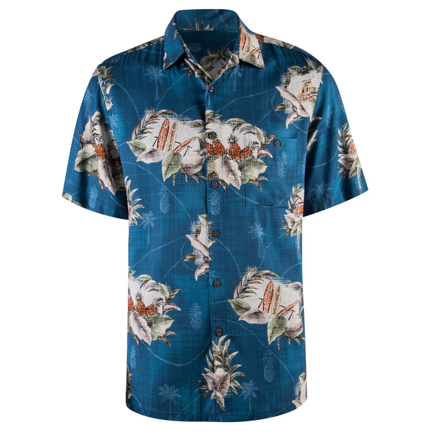Campia Men's Rayon Print Shirt (Dark Teal 17, XL) - Walmart.com