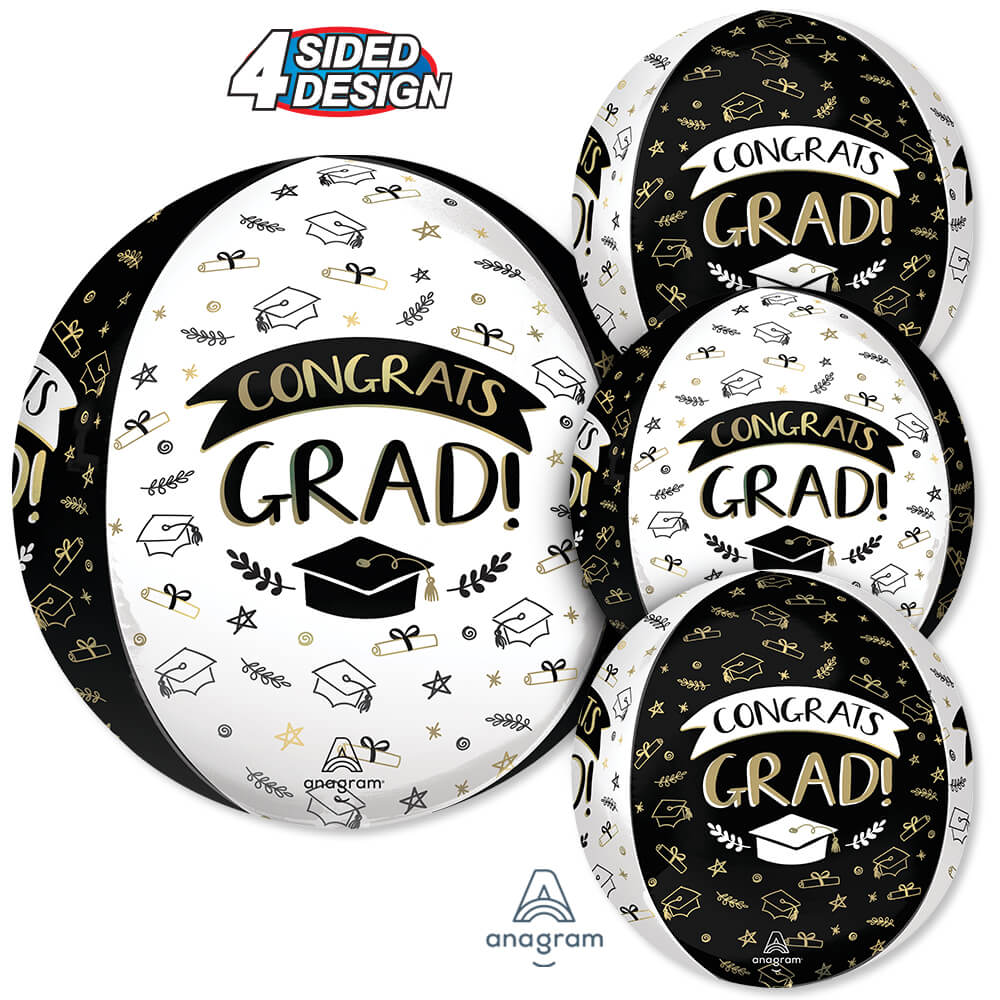 16 inch Sketched Grad Icons Orbz Foil Mylar Balloon - Party Supplies ...