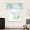 Blue Starfish Semi Sheer Valance Curtains Marine Life Ocean Linen ...