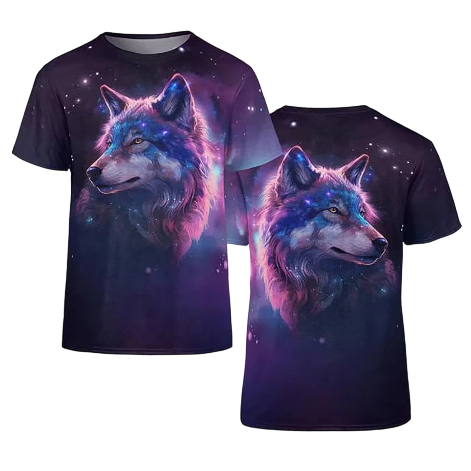 Click here for Wanpidan Graphic Wolf Design Tee For Outdoor Enthu... prices