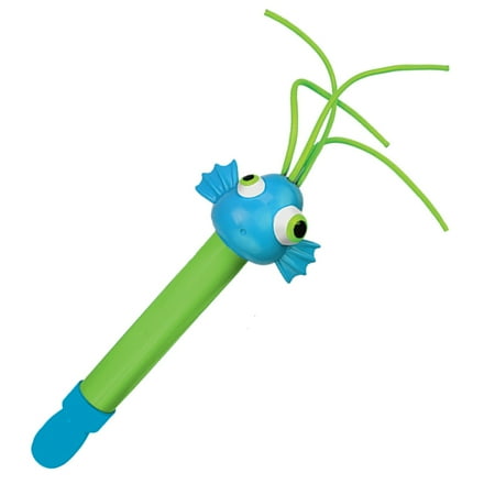 Blue and green squiggle squirter fish Flexible green tubes send water ...