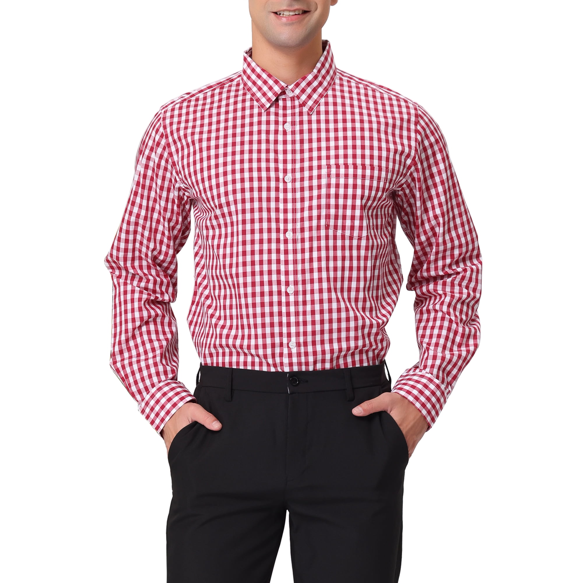 Click here for Inspire Chic Mens Shirts Plaid Long Sleeve Button-... prices