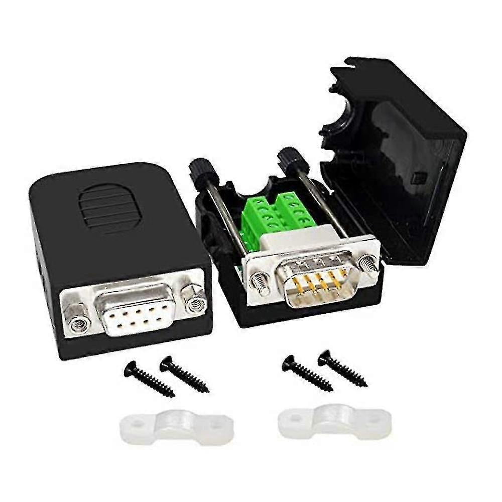 Conector sin soldadura DB9 RS232 D-SUB serie a terminal de puerto de 9 pines, adaptador macho ...