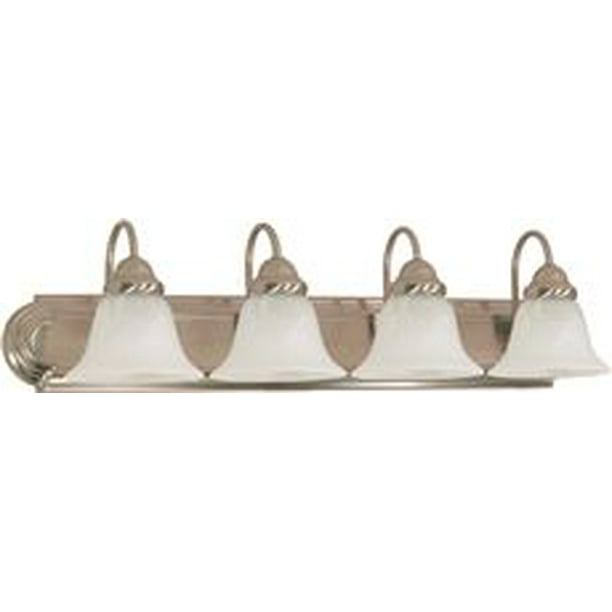 Monument 4-Light Vanity Fixture, Brushed Nickel, 30 X 7-5/8 In., Uses ...